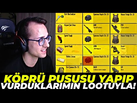KÖPRÜ PUSUSU YAPIP VURDUĞUM ADAMLARIN LOOTLARIYLA WIN ALMAK ? PUBG MOBILE