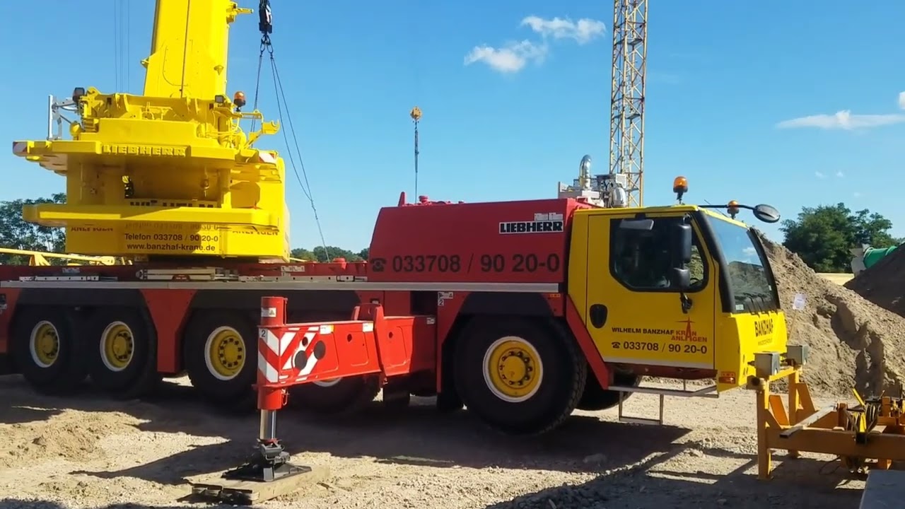 150 to. Autokran | Mobilkran | Aufbau Hochbaukran | Turmdrehkran - YouTube