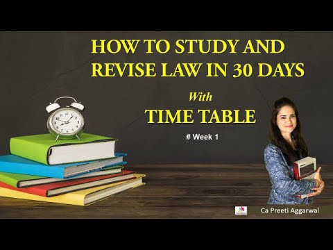 How to study CA FOUNDATION LAW with Time Table - YouTube