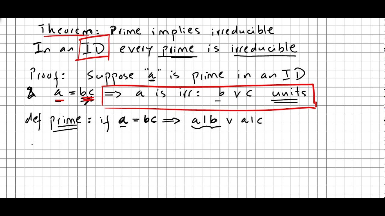 Group Theory 86, Integral Domain, prime is irreducible - YouTube