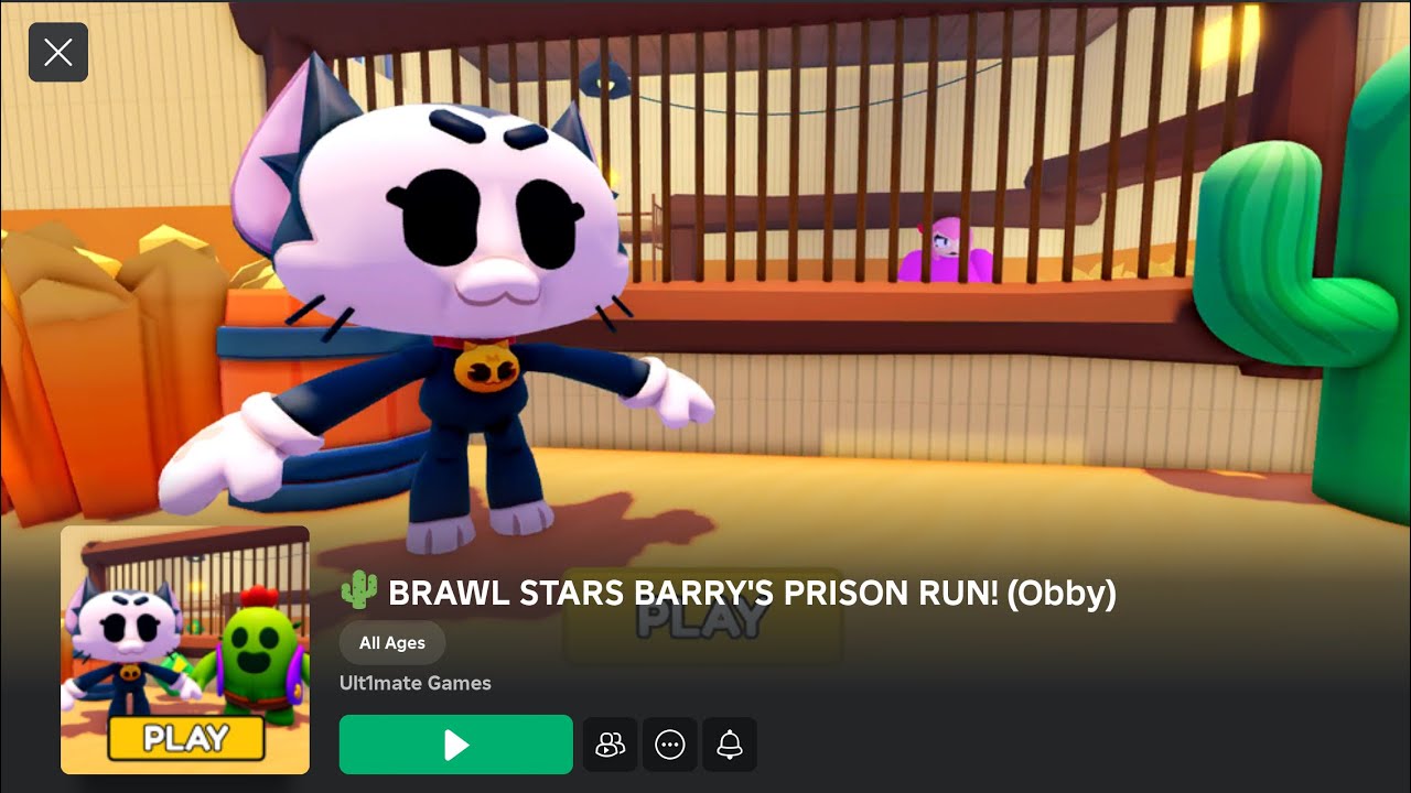 BRAWL STARS BARRY PRISON RUN! 🤩 Roblox game complete play through guide ...