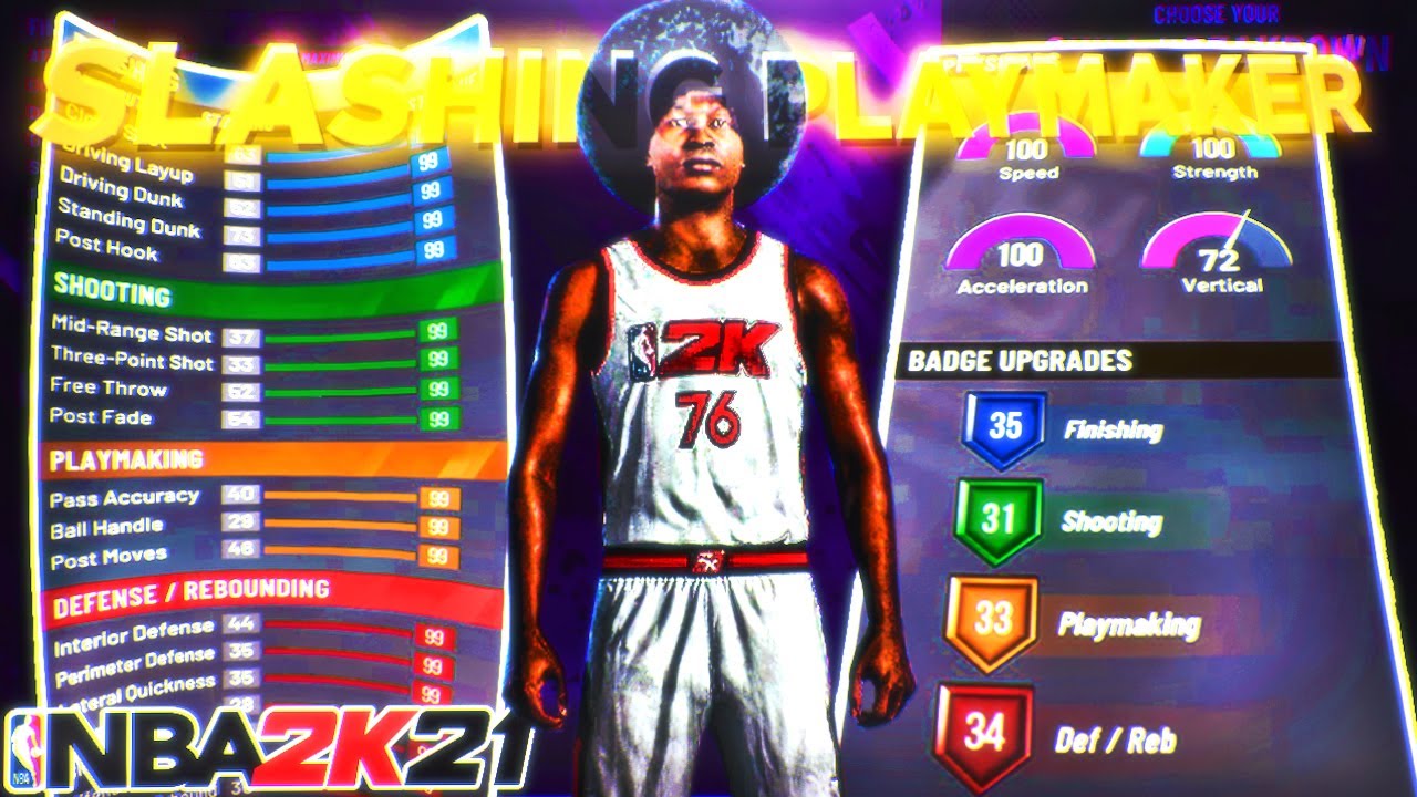 THE BEST SLASHING PLAYMAKER IN NBA2K21 - BEST POINT GUARD BUILD! 57 ...