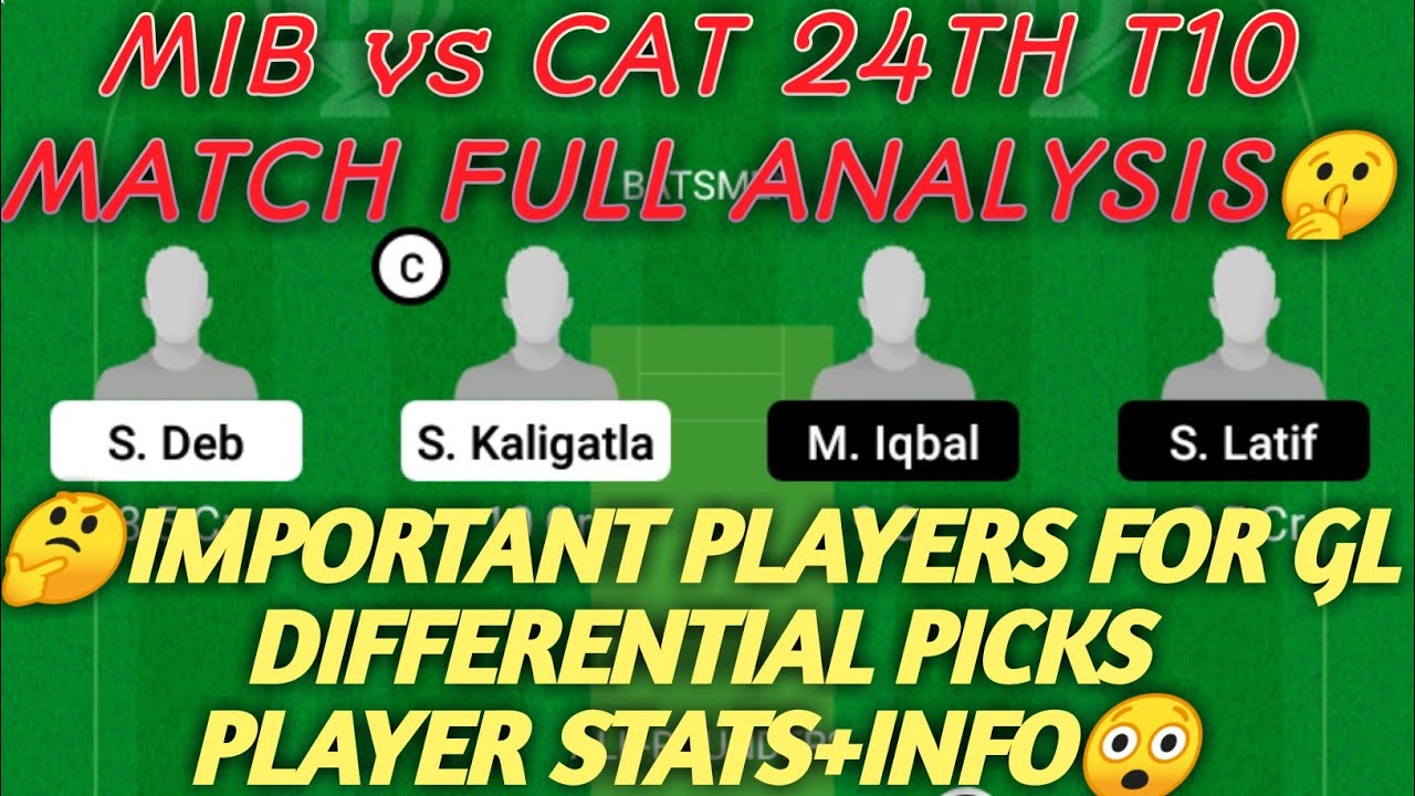 MIB vs CAT Dream11 Prediction | MIB vs CAT Dream11 Team | 24th T10 ...
