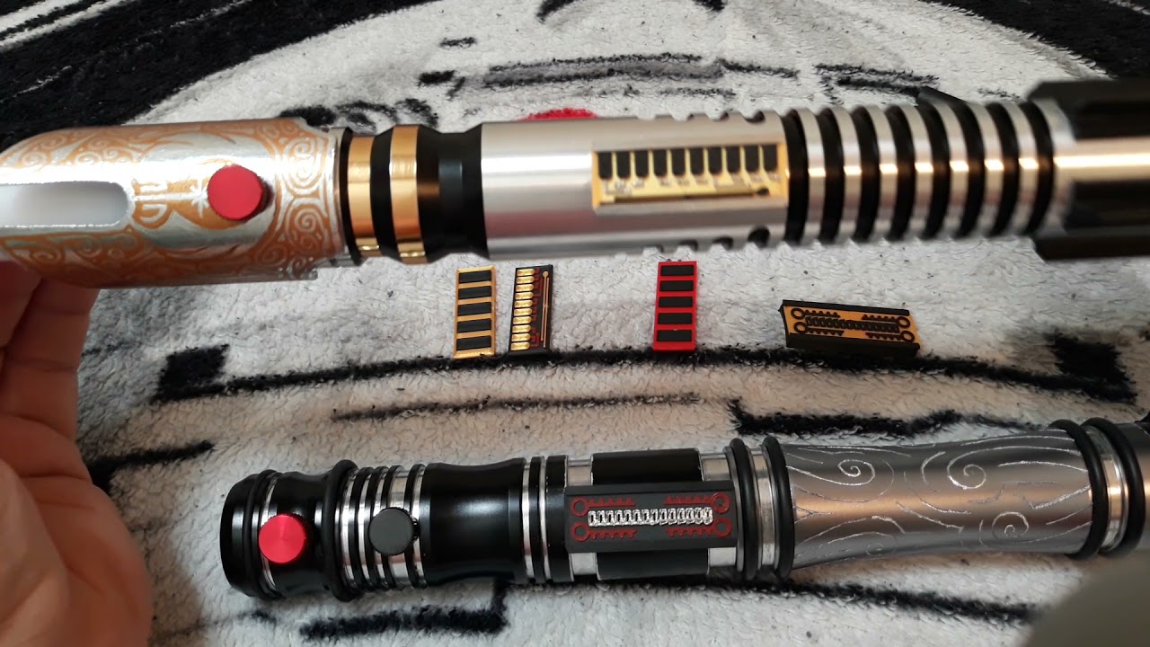 Lightsaber control boxes and clamp card accessories - YouTube