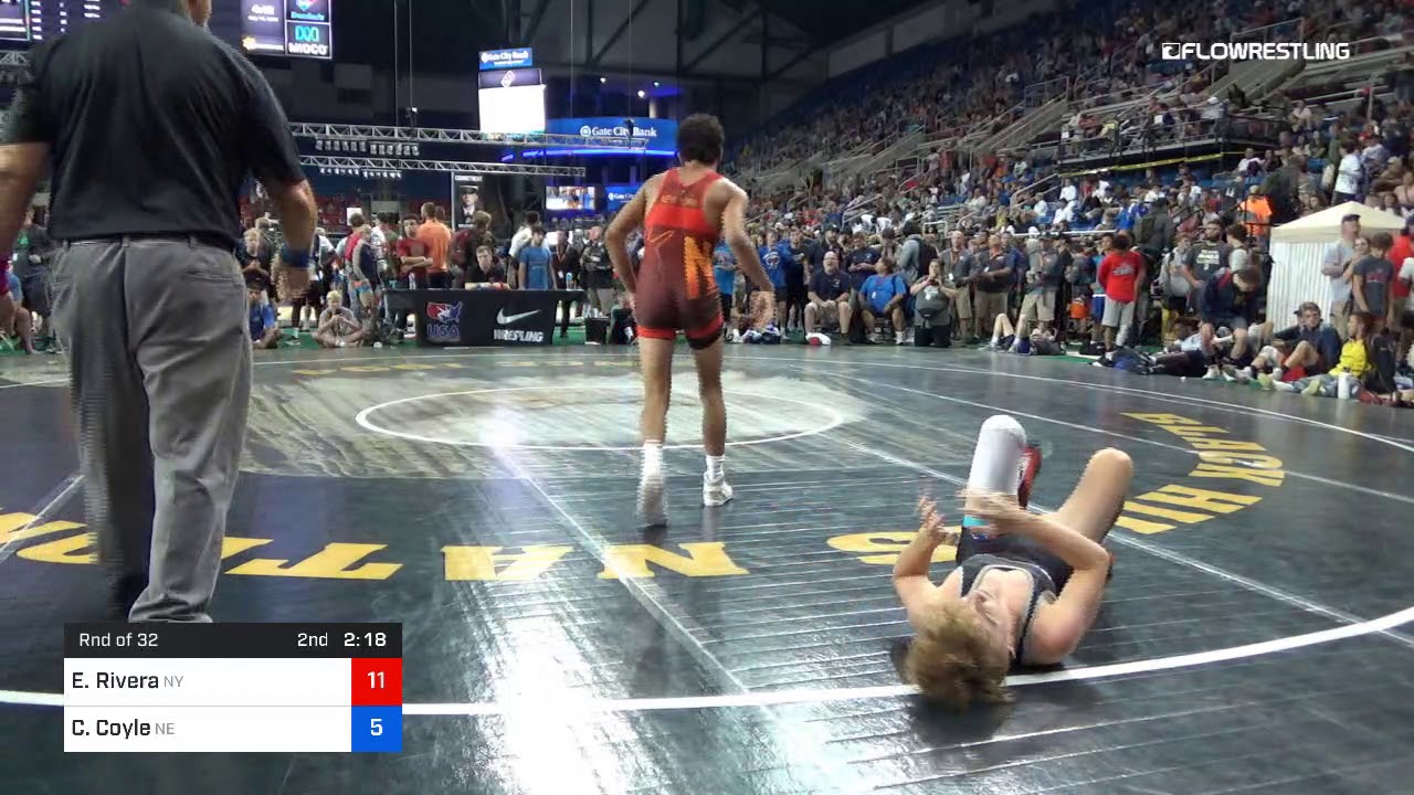 106 Lbs Rnd Of 32 Elijah Rivera New York Vs Caleb Coyle Nebraska - YouTube