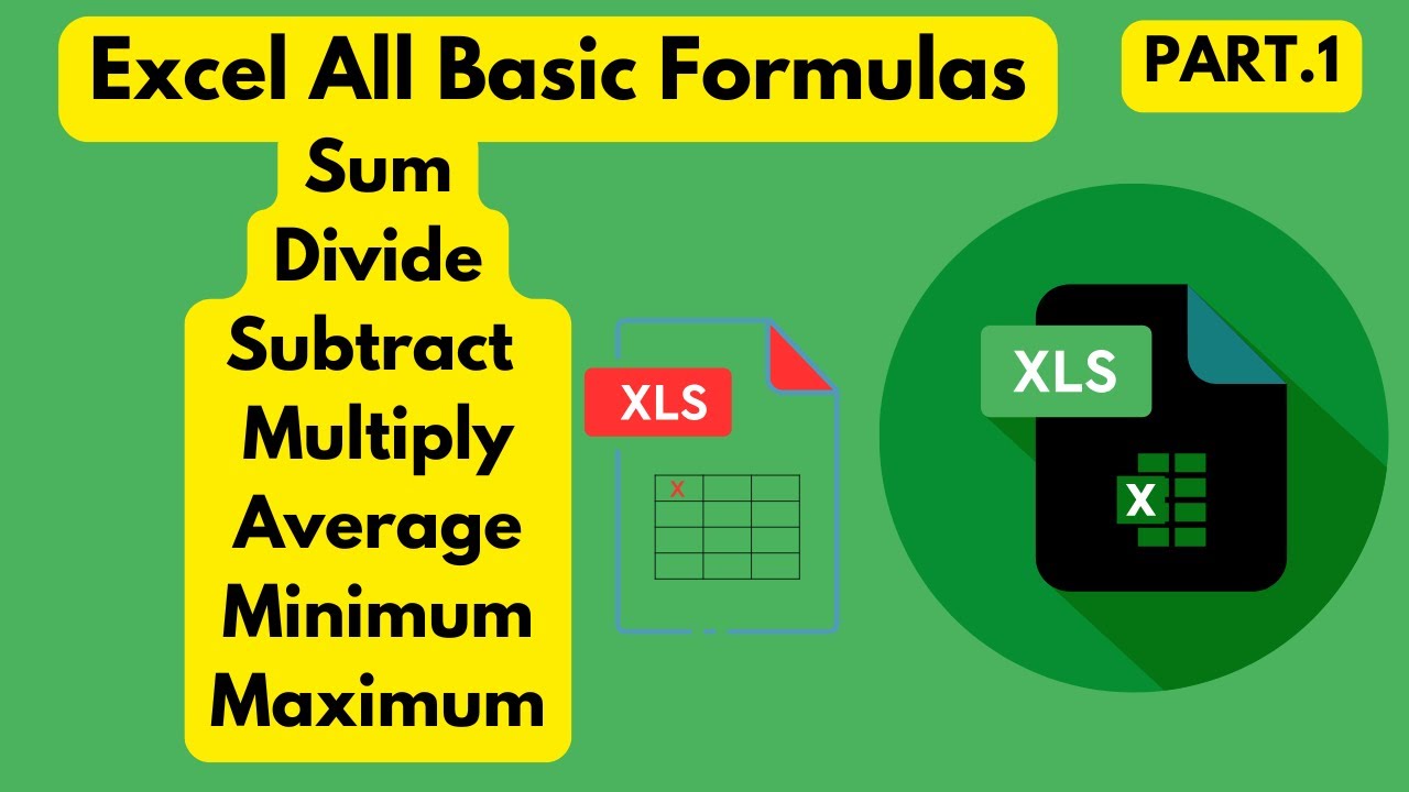 Excel All Basic Formulas | How to apply Proper Formula in MS Excel - YouTube