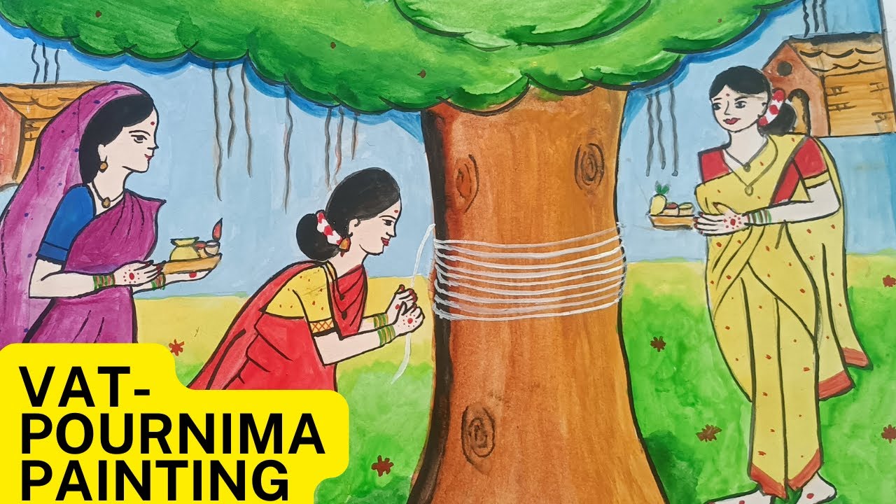 Vat Pournima painting #vatpournima #painting #vatpournima2025 - YouTube