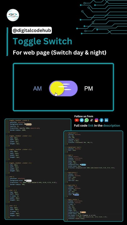 Toggle Switch using HTML and CSS - YouTube
