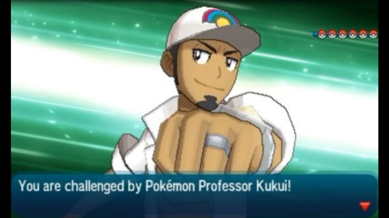 Pokémon Sun And Moon Vs Pokémon Professor Kukui Youtube