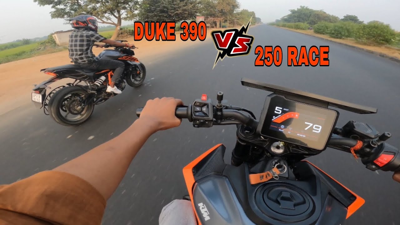 KTM DUKE 390 GEN 3 VS DUKE 250 GEN 3 DRAG RACE - YouTube
