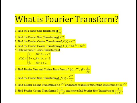 What is Fourier sine and cosine transform? Problems solving & How to find Fourier transform ...
