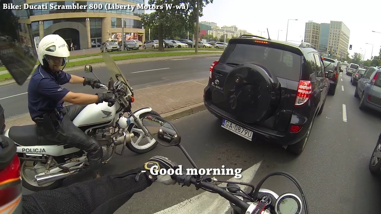 Motorcycle rider's POV in Warsaw, Poland - interactions - YouTube