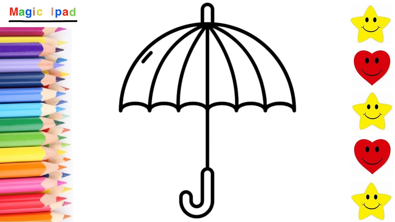 Como dibujar un PARAGUAS ARCOIRIS | dibujos para niños 💓⭐ How to draw a ...