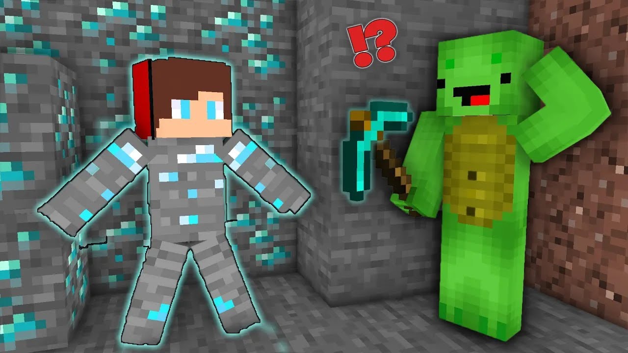 JJ Pranked Mikey as Diamond in Minecraft Challenge (Maizen Mazien Mizen) - YouTube
