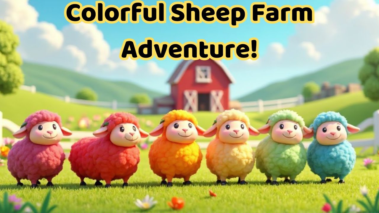 Rainbow Sheep Farm | 3D Colorful Cartoon Animals for Kids | baa baa ...