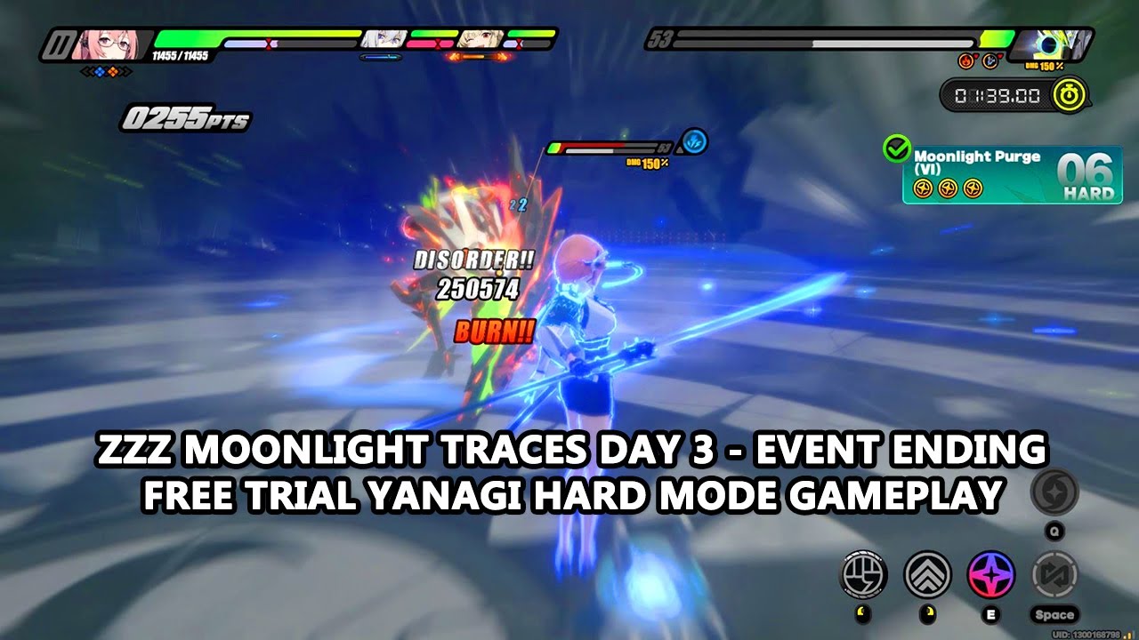 ZZZ Moonlight Traces Day 3 : Free Trial Yanagi Hard Mode Gameplay ...