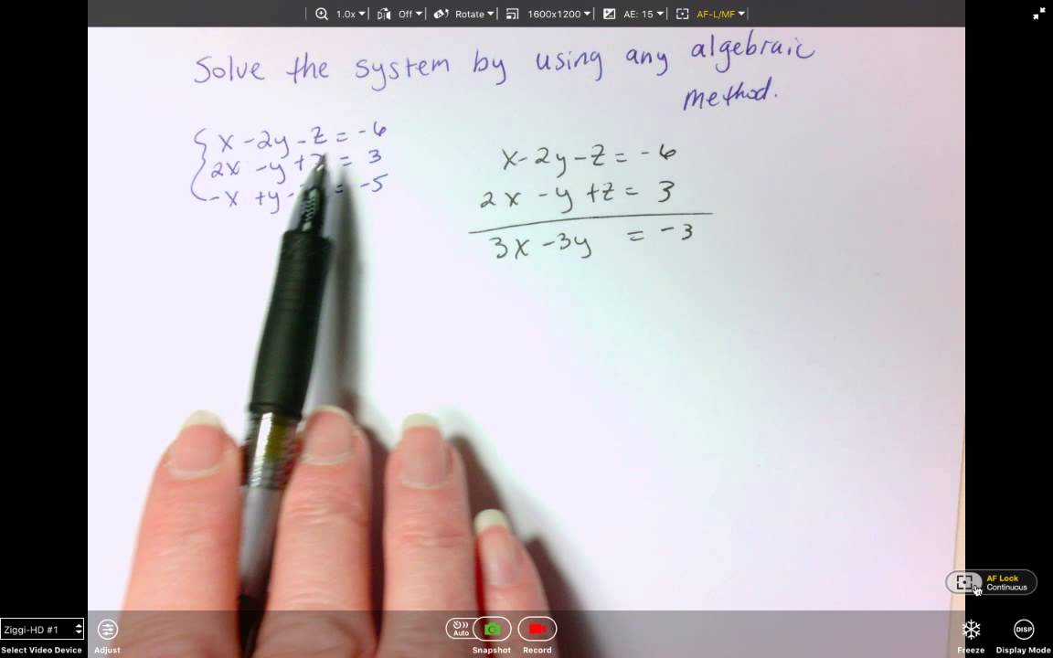 Solve the system of 3 linear equations - YouTube