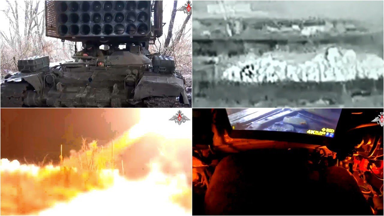 Heavy thermobaric projectiles rain down on Ukrainian trenches after ...