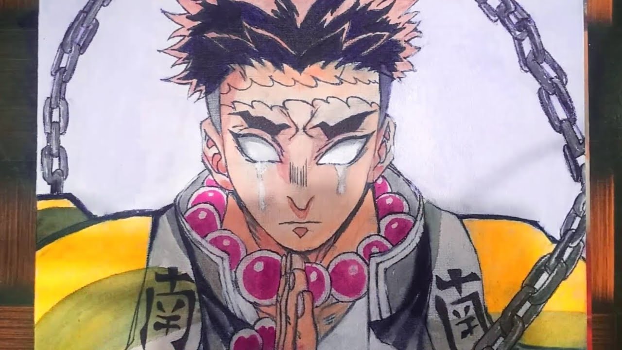 Anime Drawing | How to Draw Gyomei Himejima Hashira | Demon Slayer ...