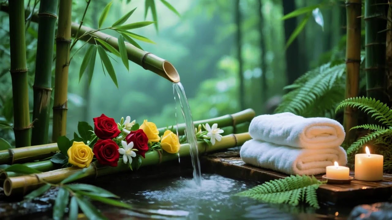 Peaceful Piano Melodies with Flowing Water 💐 Spa Music for Stress ...
