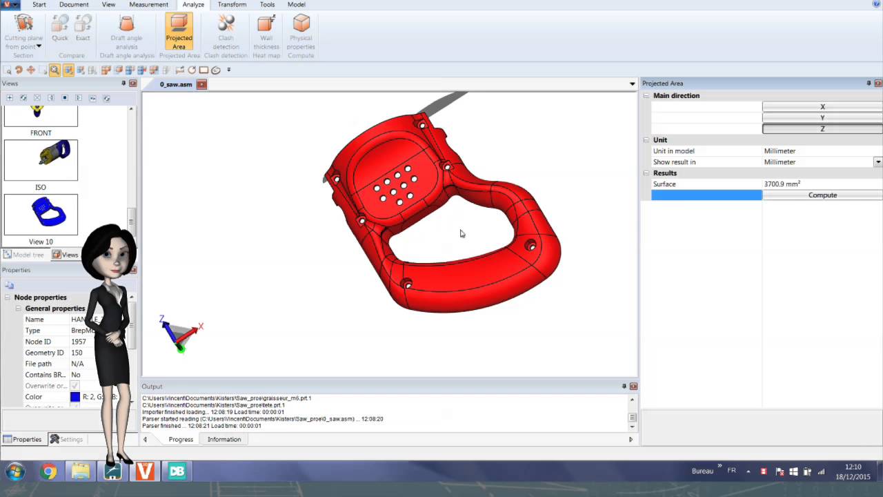 3DViewStation Draft Angle analysis and Projected surface - YouTube