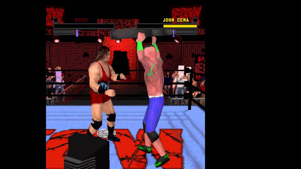 ECW Hardcore Revolution (PS1 / PlayStation) - Rhino Vs Cena Ironman ...