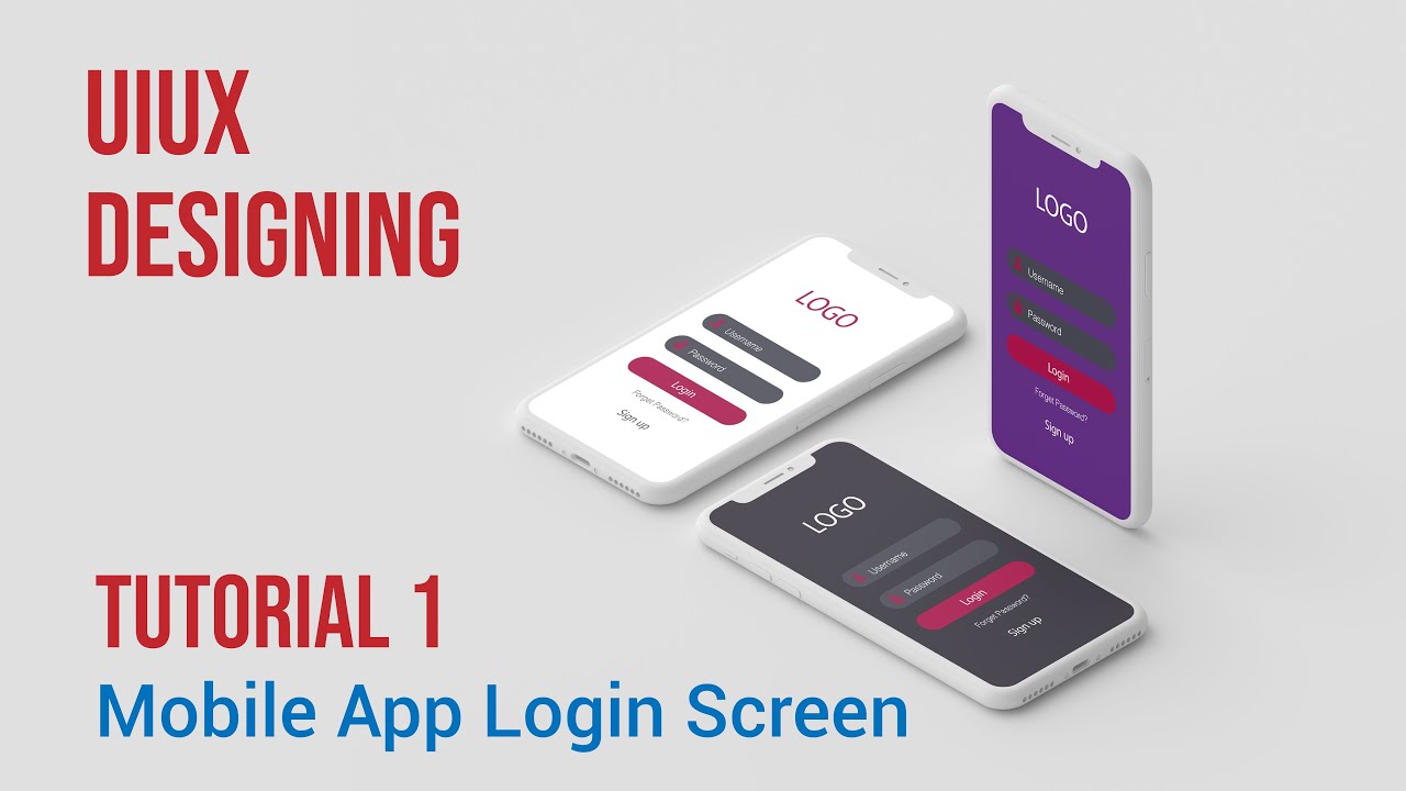 UIUX Designing in Adobe Illustrator | Tutorial 1 | Mobile App Login ...