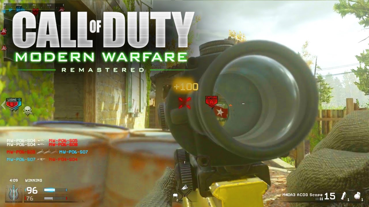 MODERN WARFARE REMASTERED "OVERGROWN" - GOLD M40A3 SNIPING + AK-47 ...