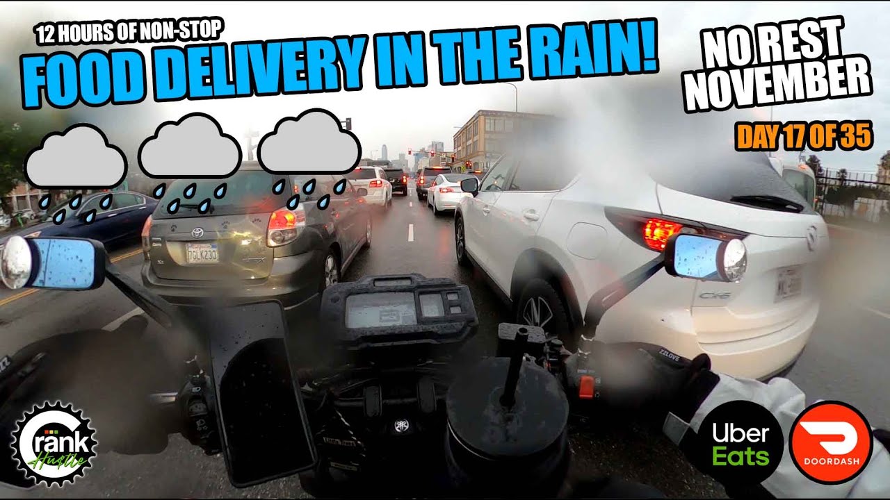 Hustling In The Rain, No Excuses! - Food Delivery Hustle on Yamaha Zuma 125cc DoorDash UberEats ...