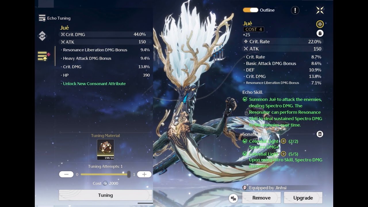 Spamming Jue | Echo Farming | Jinhsi build | crit rate vs crit dmg | double crit all echoes ...