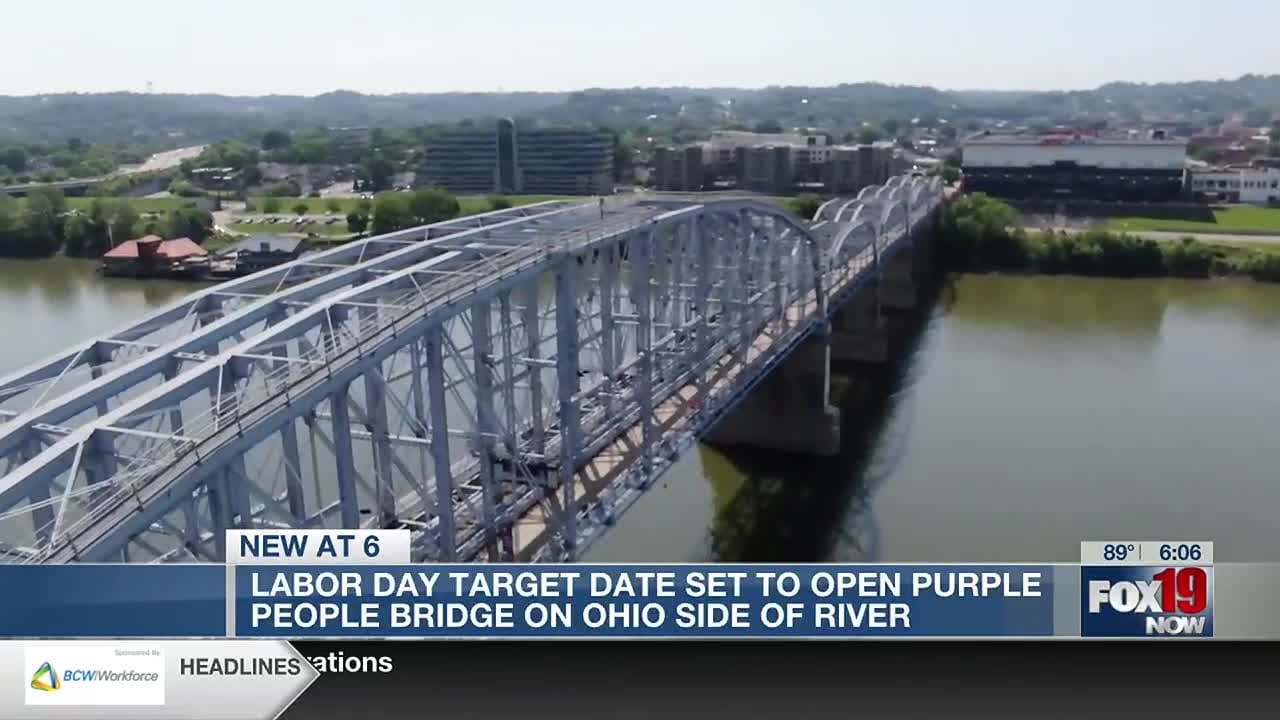Officials hope Purple People Bridge fully re-opened by Labor Day - YouTube
