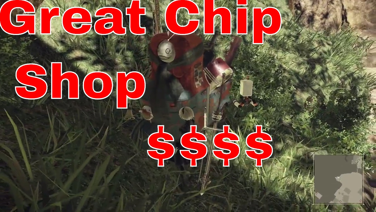 Nier automata Run away shop Emil the hidden shop keeper Chip shop - YouTube
