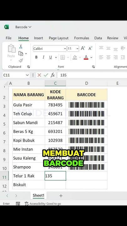 Membuat Barcode Di Excel‼️ Belajarexcel Exceltips Excelhacks Tutorialexcel Excel Msexcel