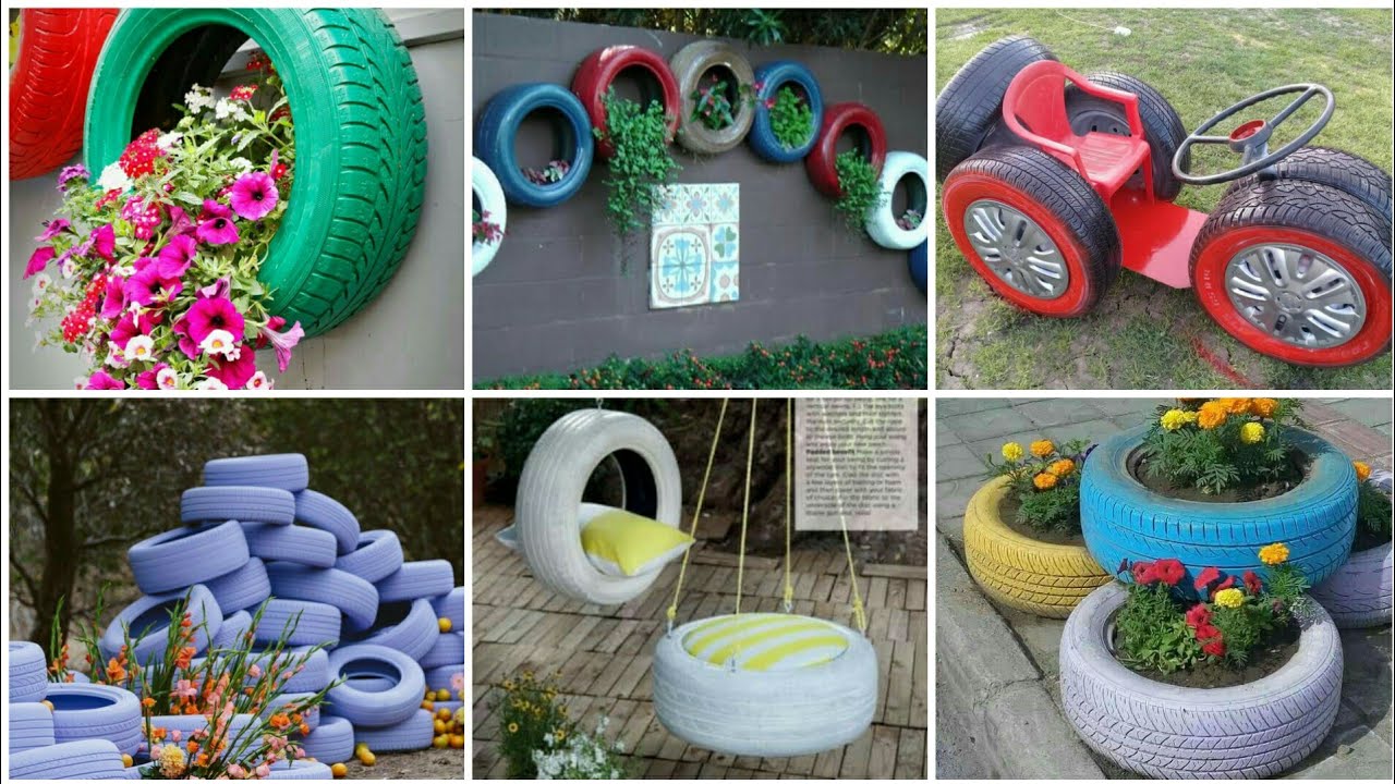 Upcycled tire amazing craft homemade designs ideas/Colourful Tire ...