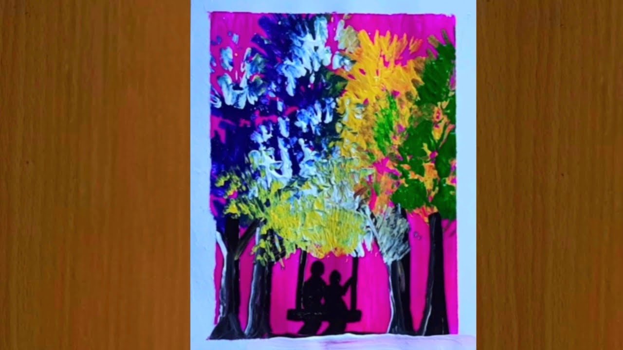How to draw Romantic couple under love tree || Valentine's day drawing ...