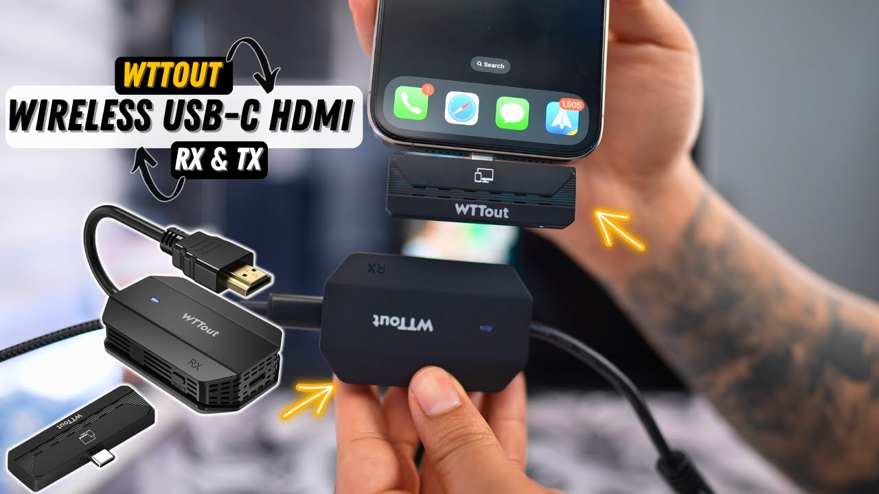 WTTOUT USB-C Wireless Transmitter and HDMI Receiver - YouTube