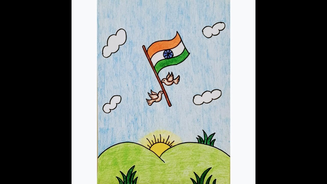 How to draw 15th August - Independence Day drawing | National Festival ...