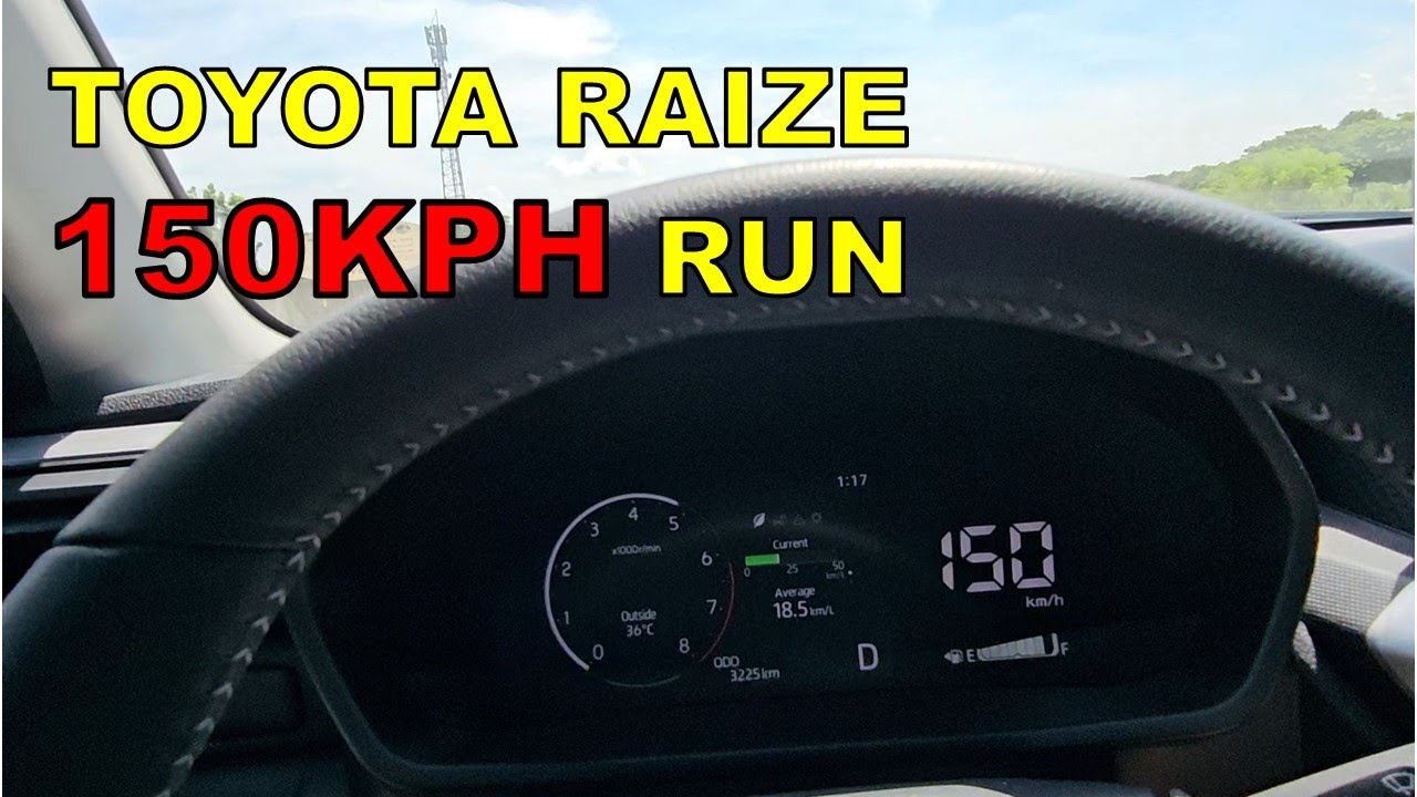1.2 G CVT TOYOTA RAIZE 150KPH SPEED TEST - YouTube