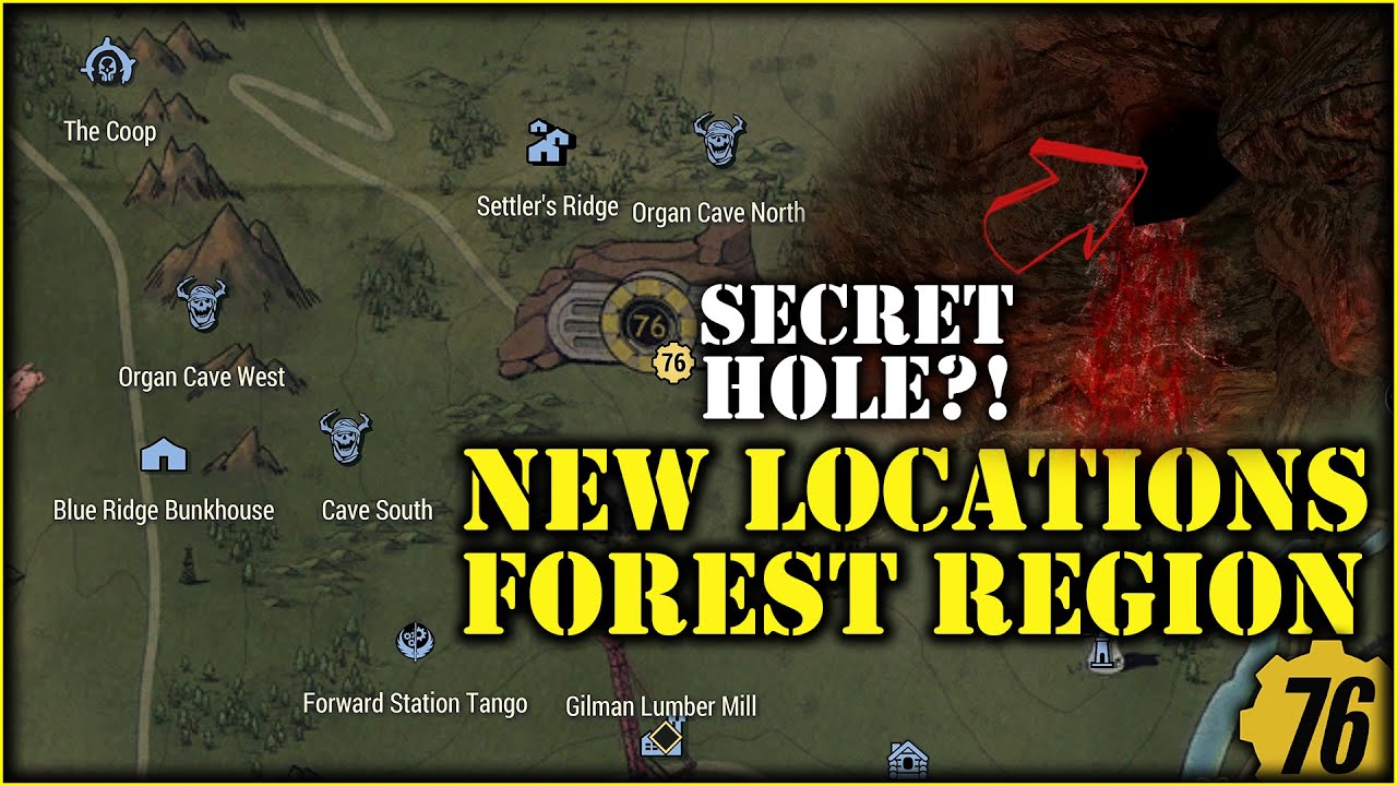 (M) Fallout 76 - New Locations in Forest Region: The Coop, Organ Cave, Bunkhouse. Station Tango ...