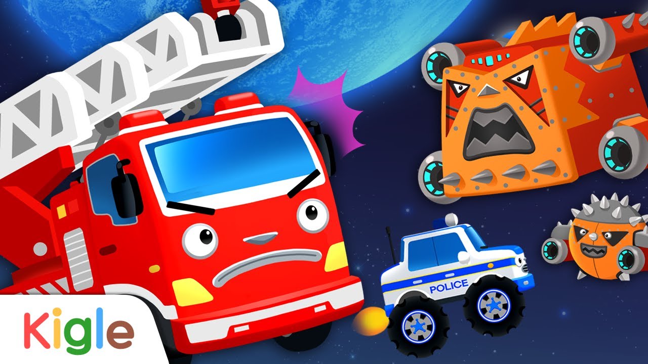 Tayo Bus Kecil Monster Truk Pemadam Kebakaran Tayo The Little Bus Kigle Tv Indonesia Youtube