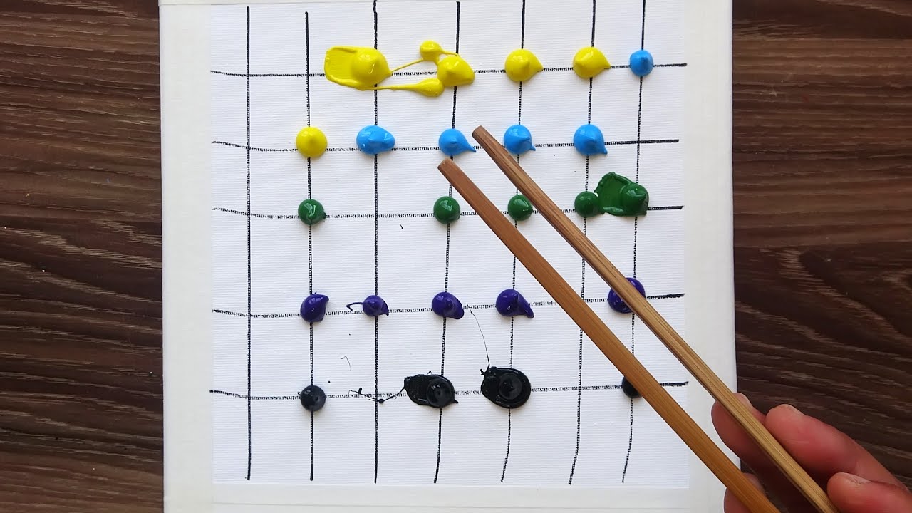 Creative Acrylic Painting/Chopsticks Painting Technique - YouTube