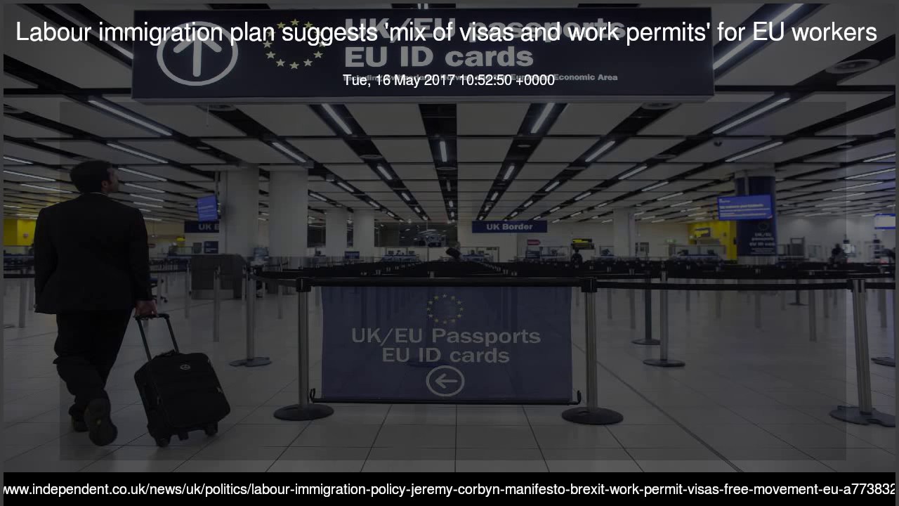 Labour immigration plan suggests 'mix of visas and work permits' for EU ...