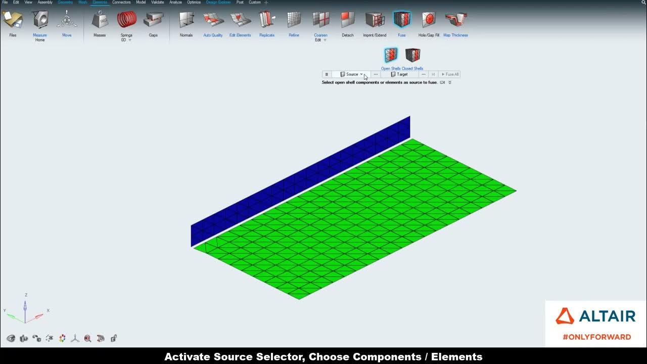 HyperWorks 2021: Mesh Edit, Fuse Open Shells - YouTube