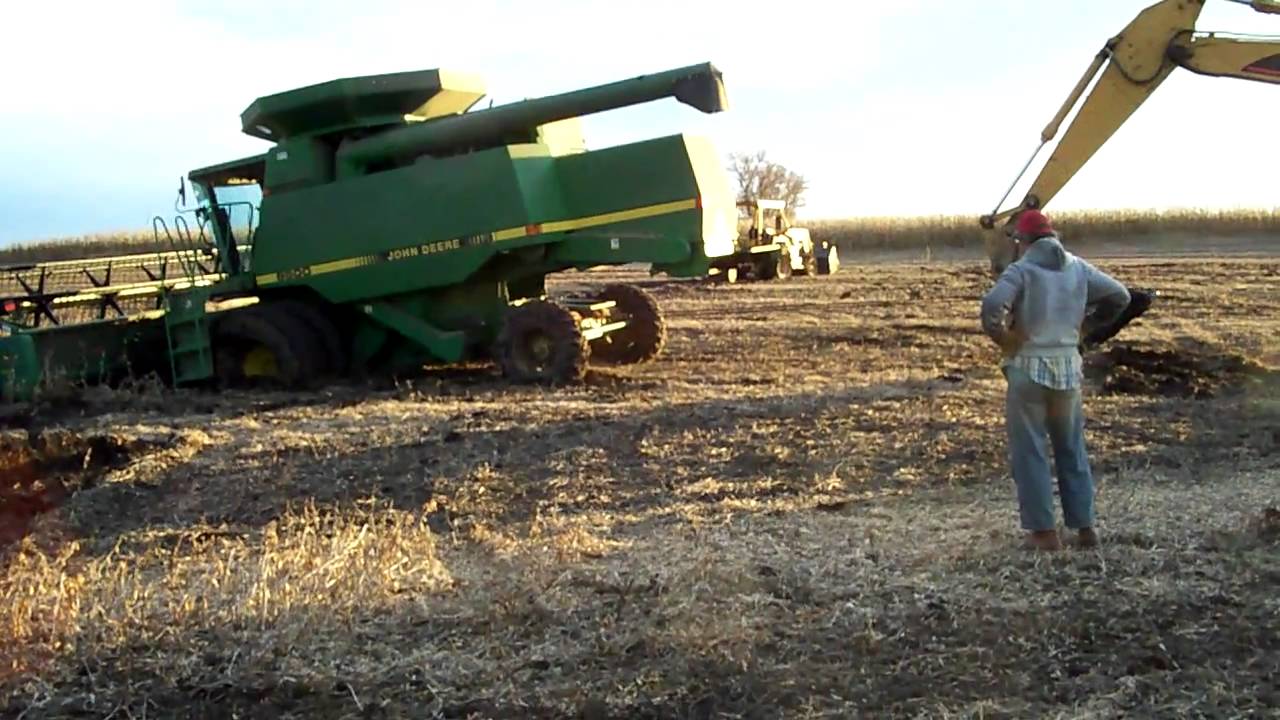 John Deere Combines Stuck