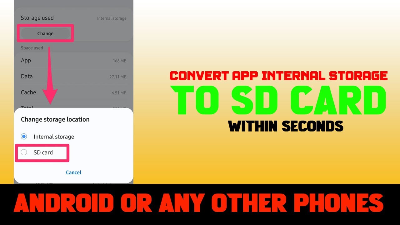 How convert app internal storage to sd card - YouTube