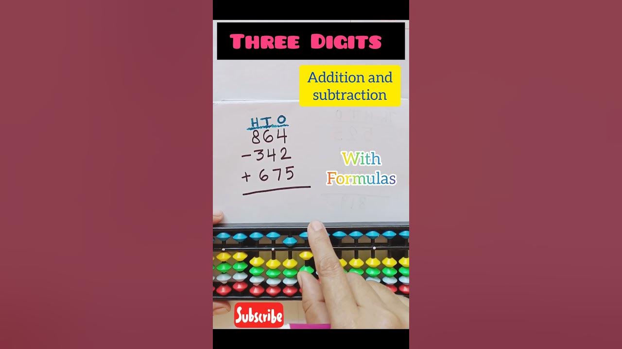 Three digits addition and subtraction with formulas | Learning Abacus ...