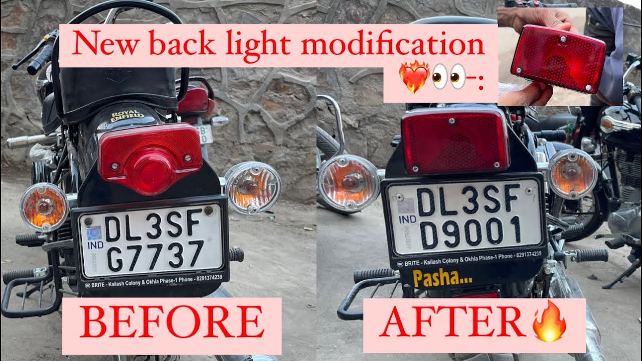 NEW BACK LIGHT MODIFICATION ON MY BS6 BULLET🔥-NEWLIGHT💡 - YouTube