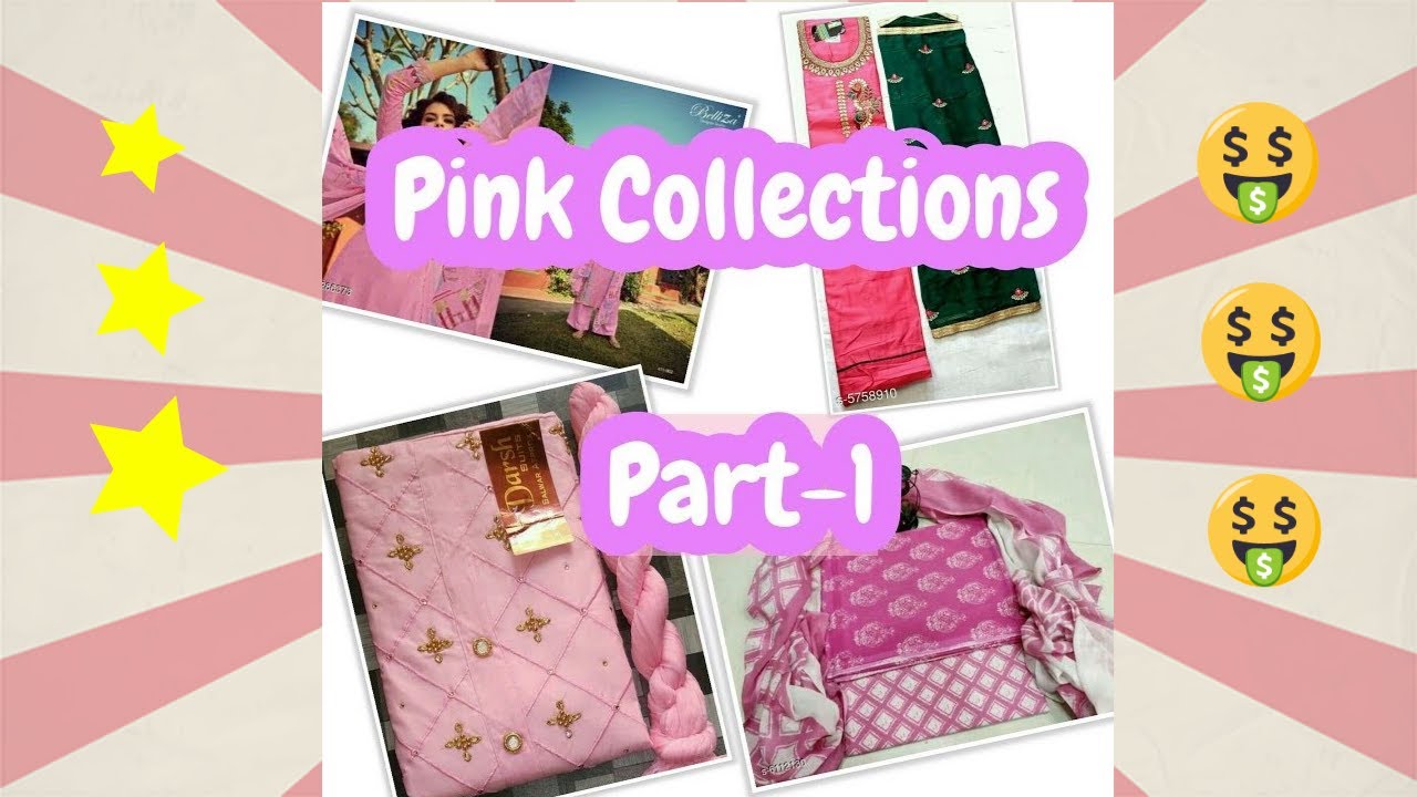 Pink Collections Part 1 || Suits and Dress Materials|Designer|Classic ...