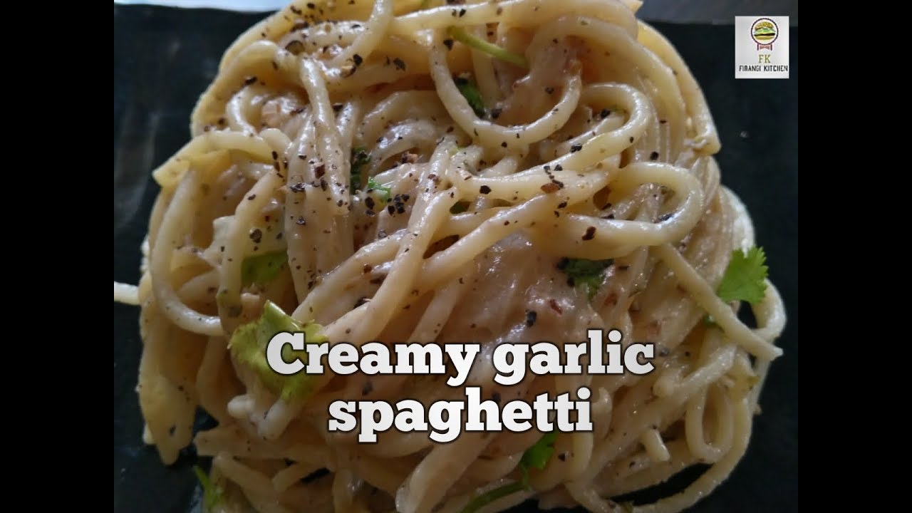 Creamy spaghetti | Spaghetti in white sauce | Spaghetti with cheese ...