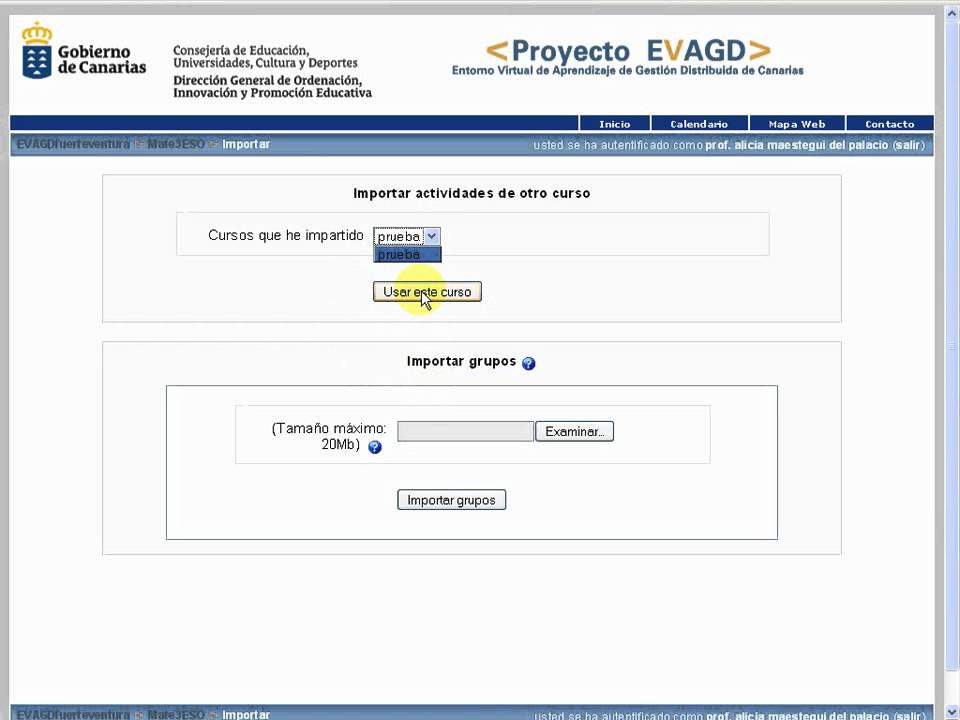 Proyecto EVAGD. Cómo importar recursos y actividades de otros cursos ...